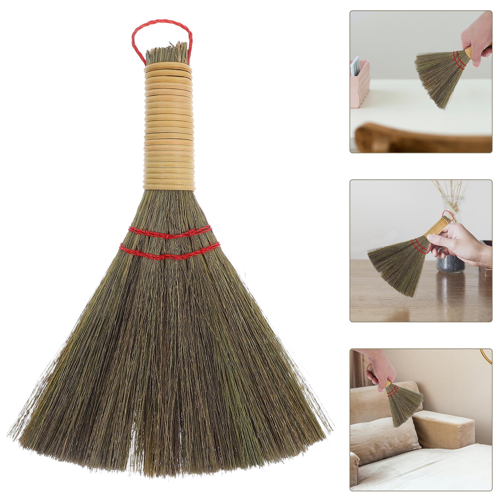 WHAMVOX Small Whisk Broom For Desktop Cleaning Handheld Grass Brush For ...
