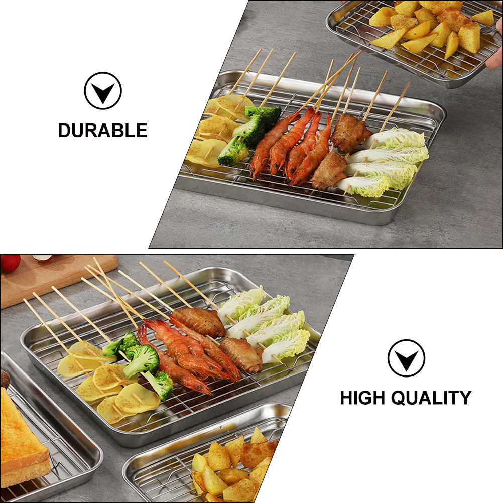WHAMVOX Snack Tray Barbecue Serving Grill Oven Fat Strainer Grate ...