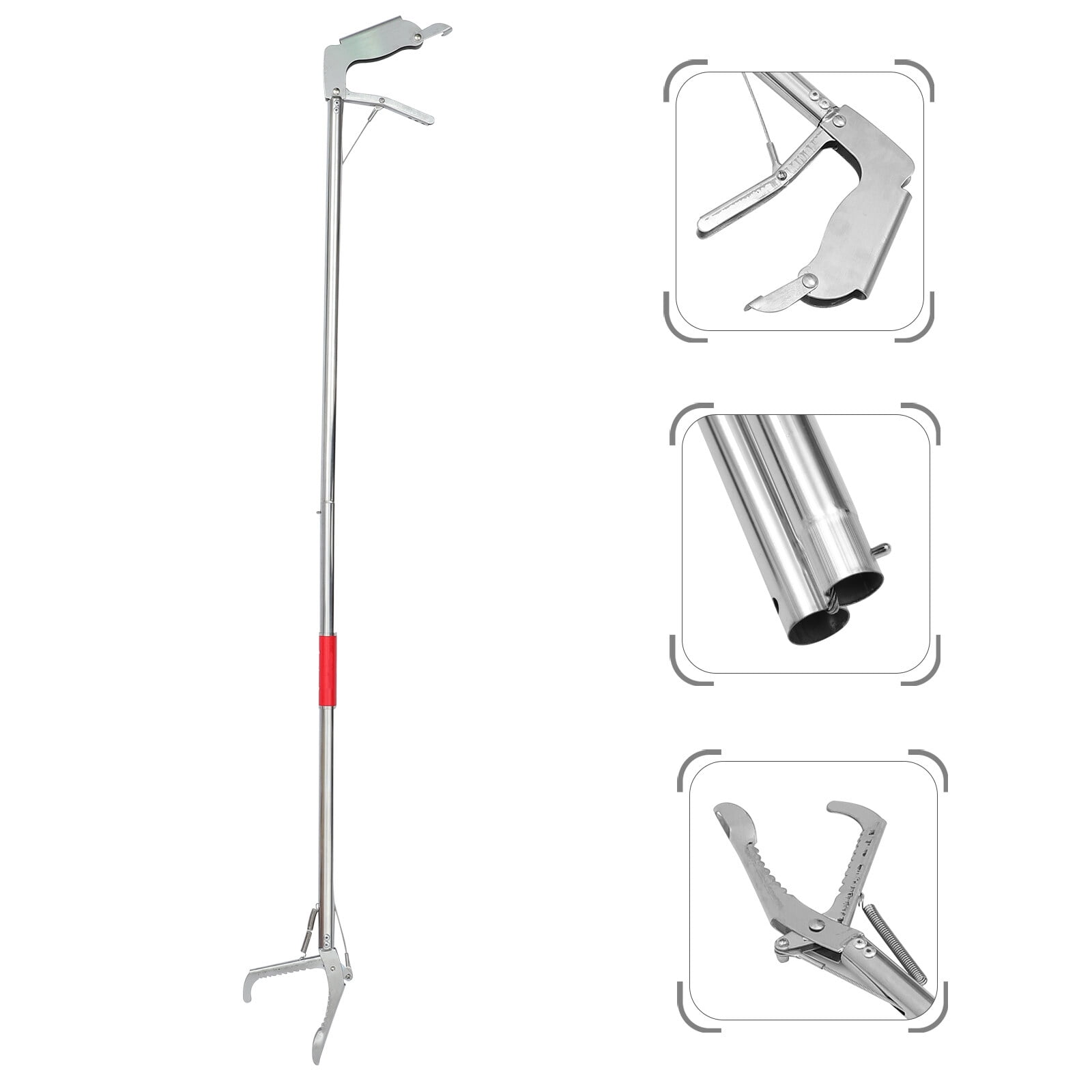 WHAMVOX Snake-proof Clip Foldable Garbage Picker Grabber Clamp Silver ...