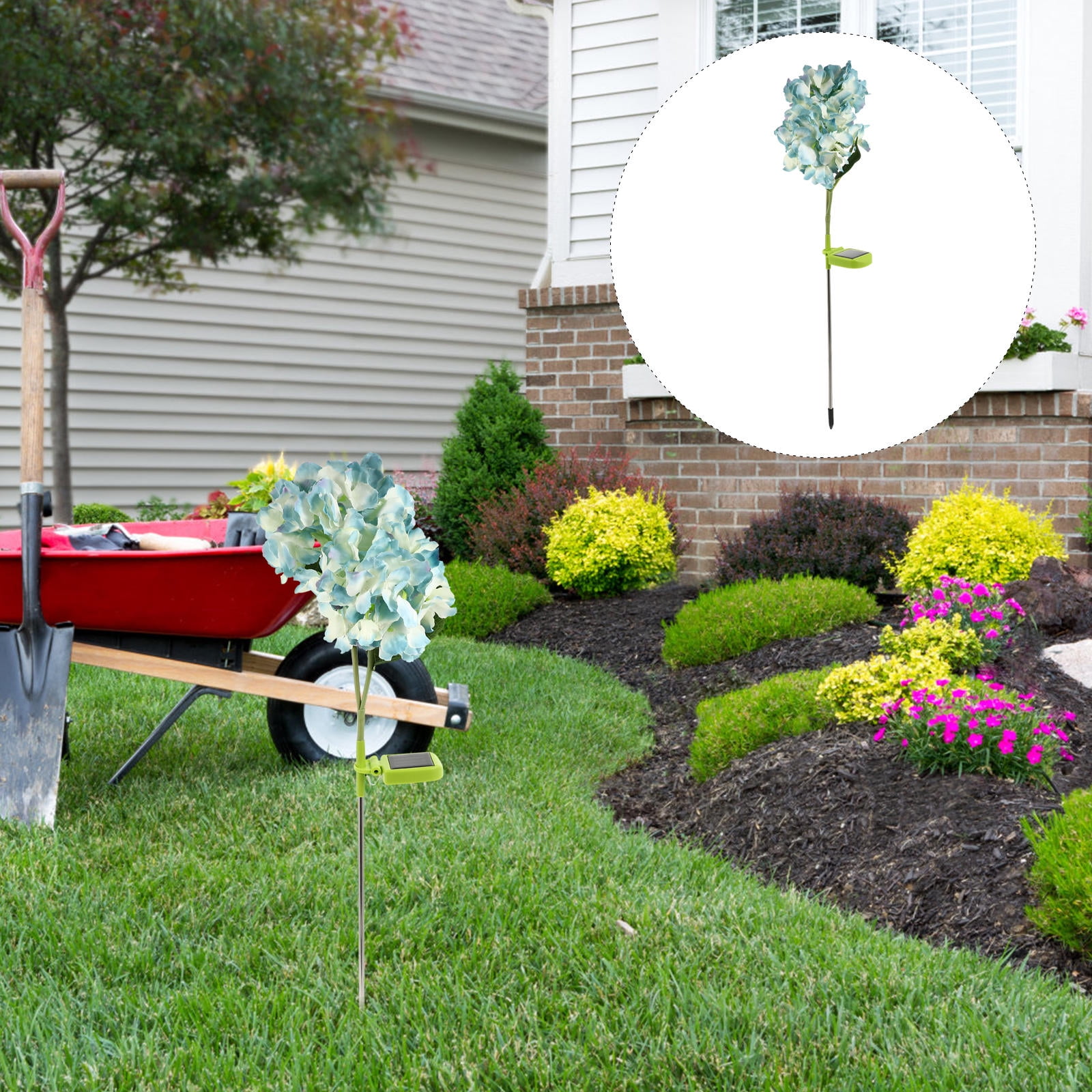 WHAMVOX Solar Ground Plug Light Simulation Flower Shpae Outdoor Solar ...