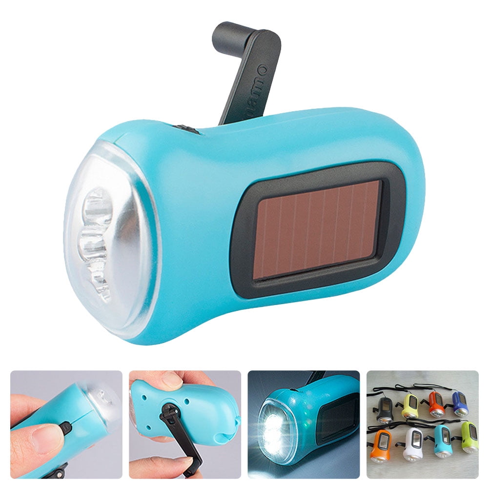 WHAMVOX Solar Power Flashlight Hand Crank Bright Emergency Torch Lamp ...