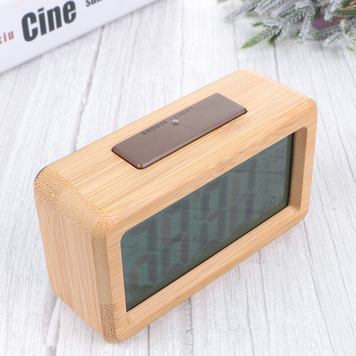 WHAMVOX Solid Wood Electronic Clock Clocks Digital Bedside Alarm Child ...
