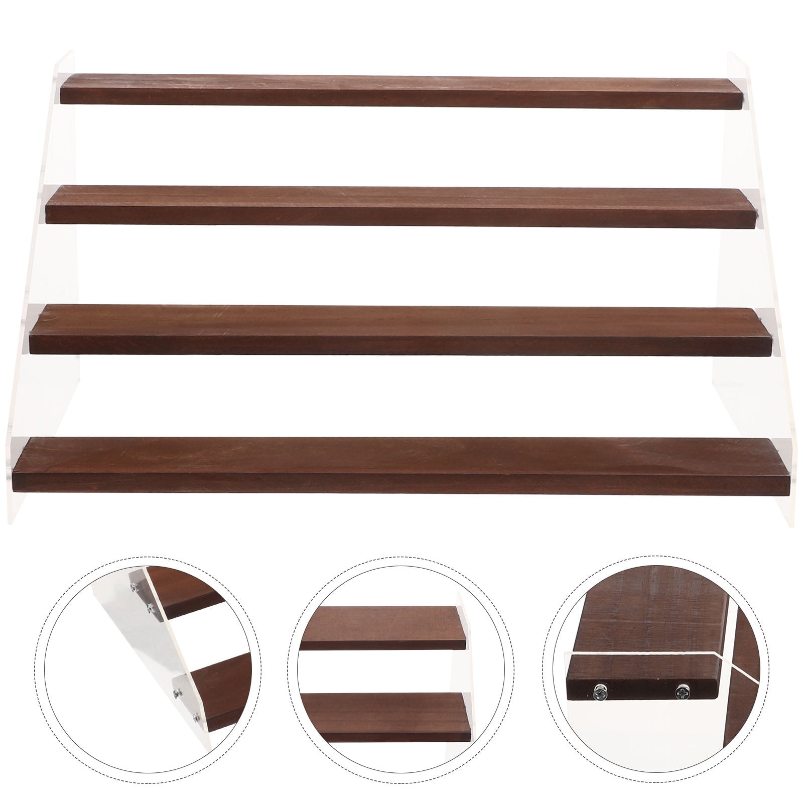 WHAMVOX Solid Wood Storage Rack Display Risers for Collectibles Shelves ...