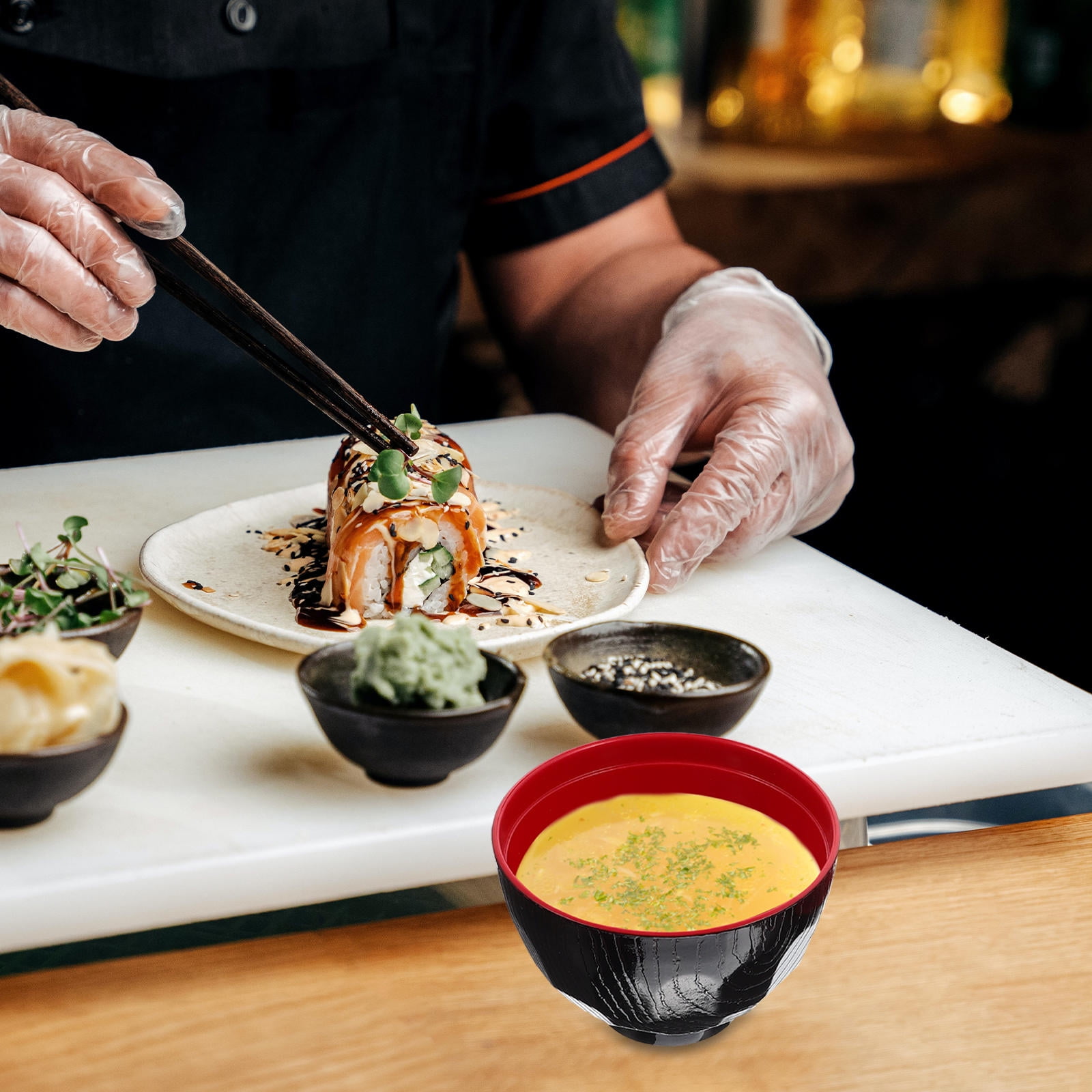 WHAMVOX Soup Bowls with Lids Miso Japanese Smooth Surface - Walmart.com
