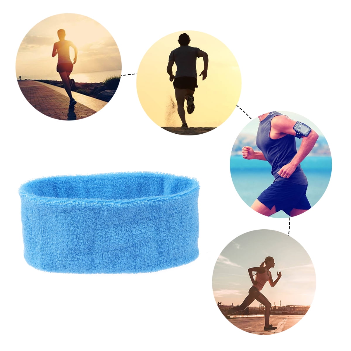 WHAMVOX Sports Yoga Sweatbands Spa Facial Headband Make Up Wrap Head ...