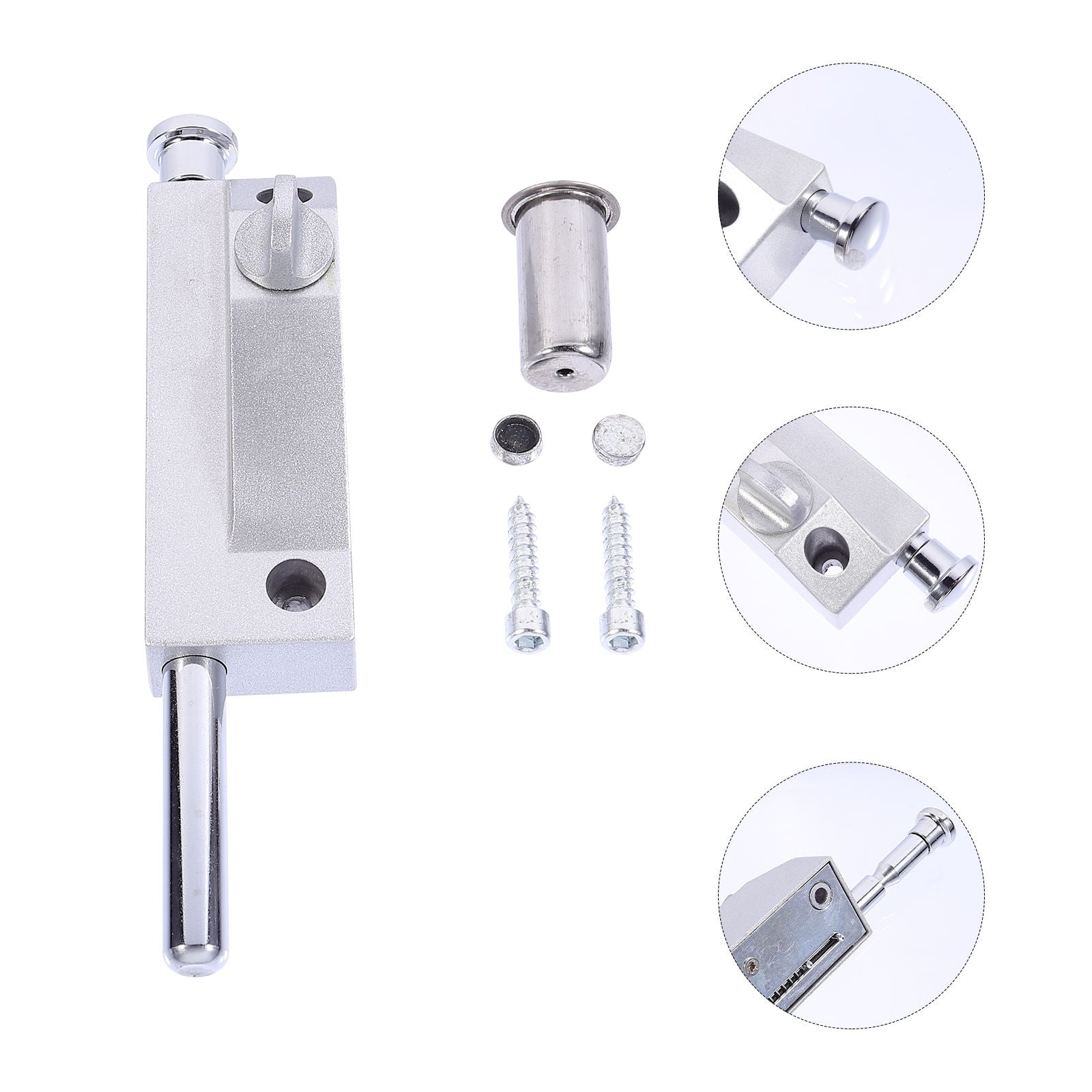 WHAMVOX Spring Latch Lock Sliding Door Slide Security Office Silver ...