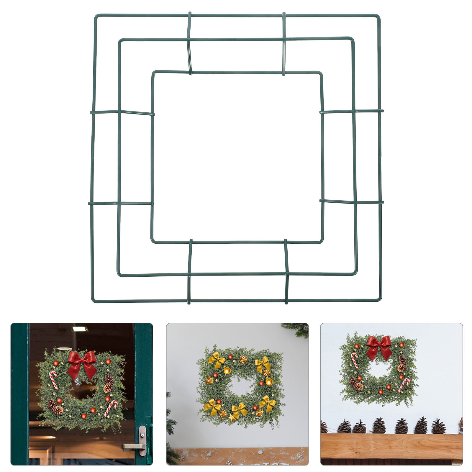 YSNOOWE Wreath Forms Crafts Square Metal Wreath Frame Iron 1Pcs 9.8X9 ...