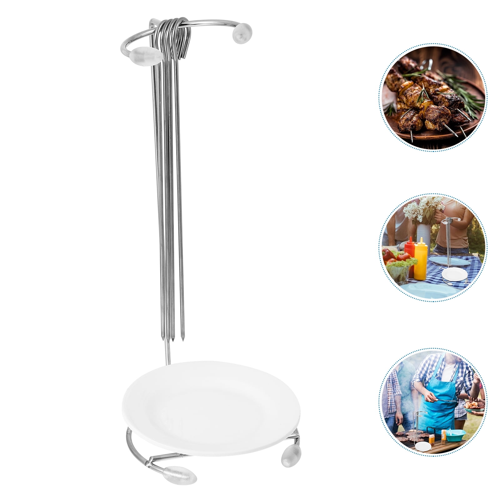 HOOWIFFY Stainless Kabob Rack For Grill 1 Set 11X6.3X4.9In - Walmart.com