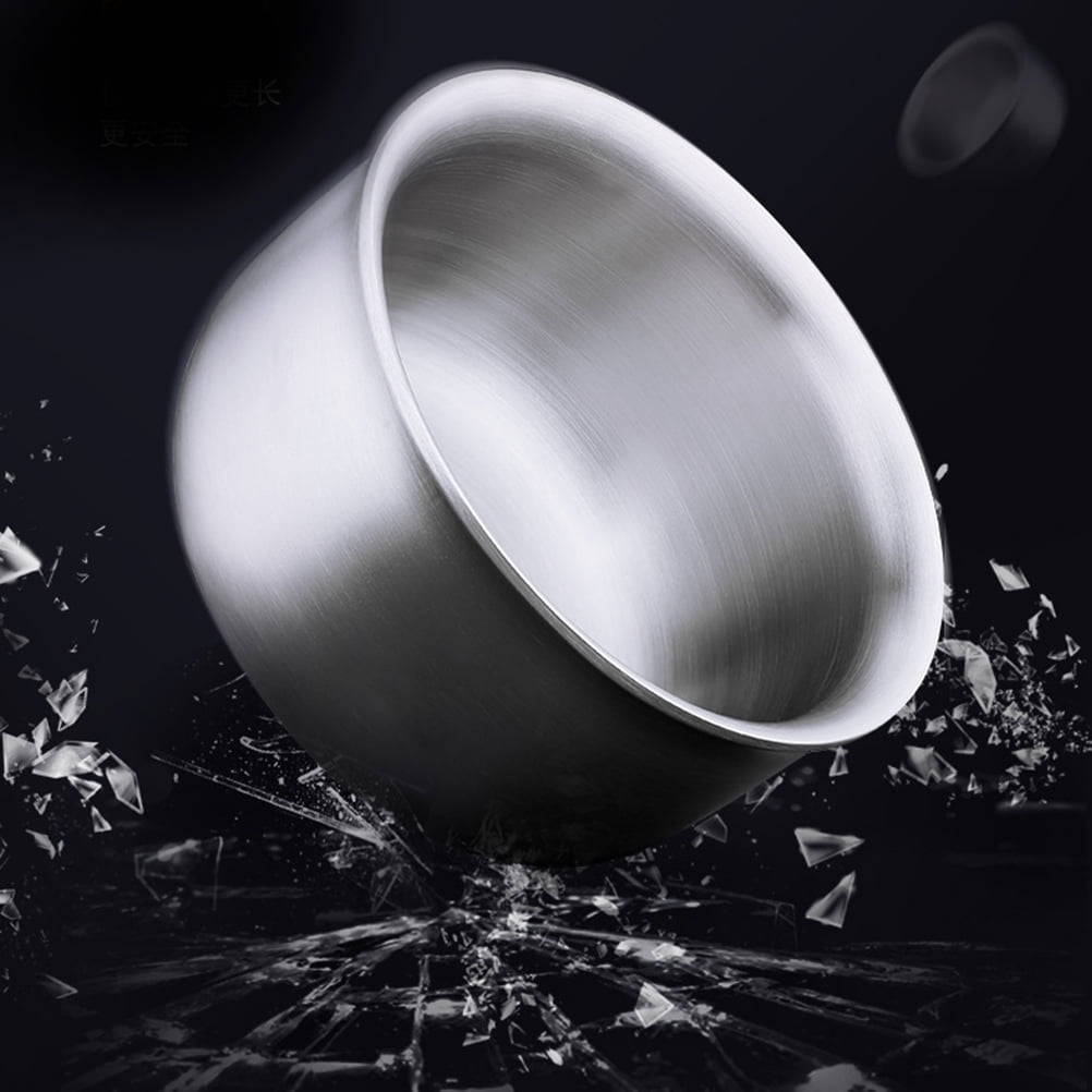 HOOWIFFY Dinner Bowl Stainless Steel Bowl Silver 1PC Heat Resistance ...