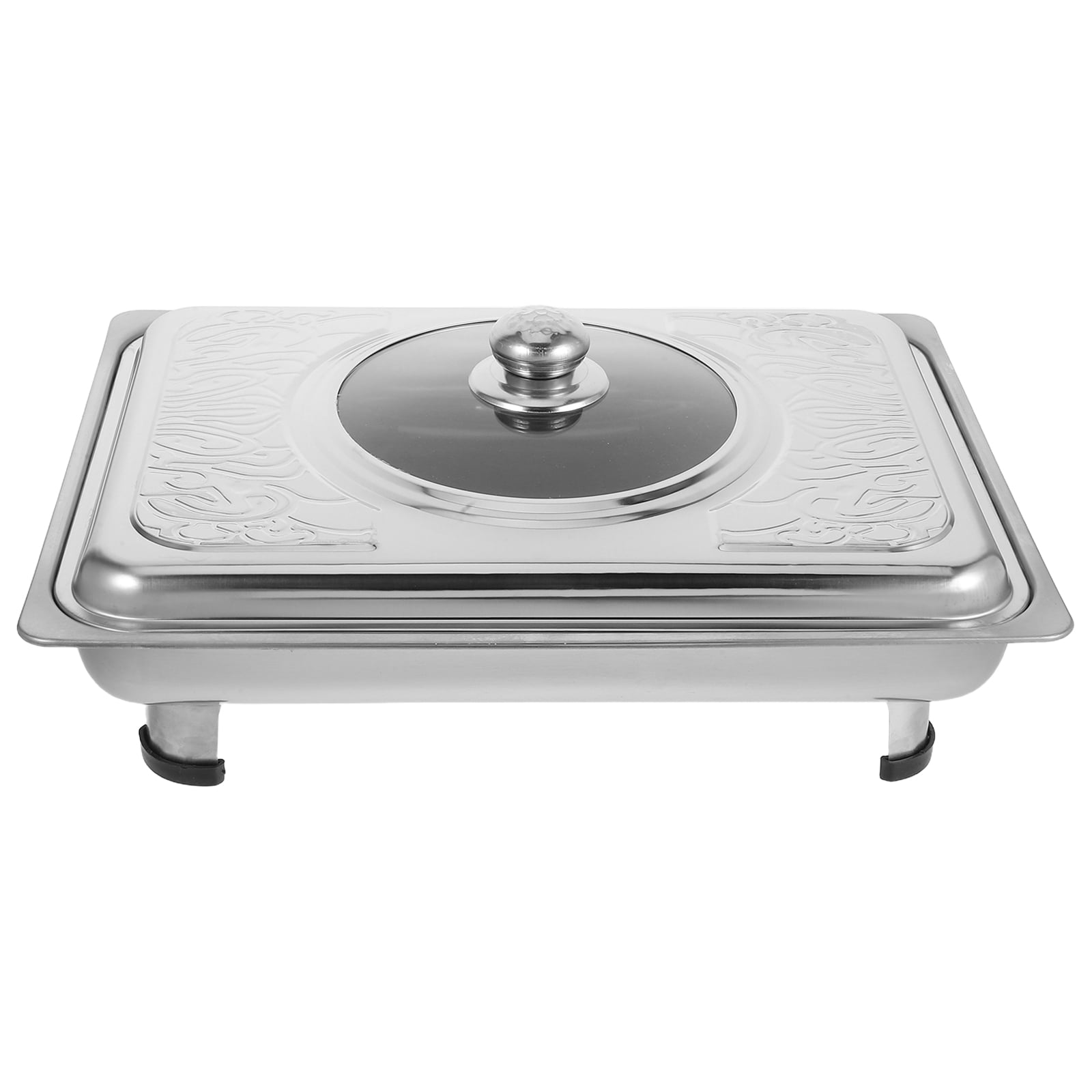 WHAMVOX Stainless Steel Buffet Tray with Lid Rectangular Food Serving ...