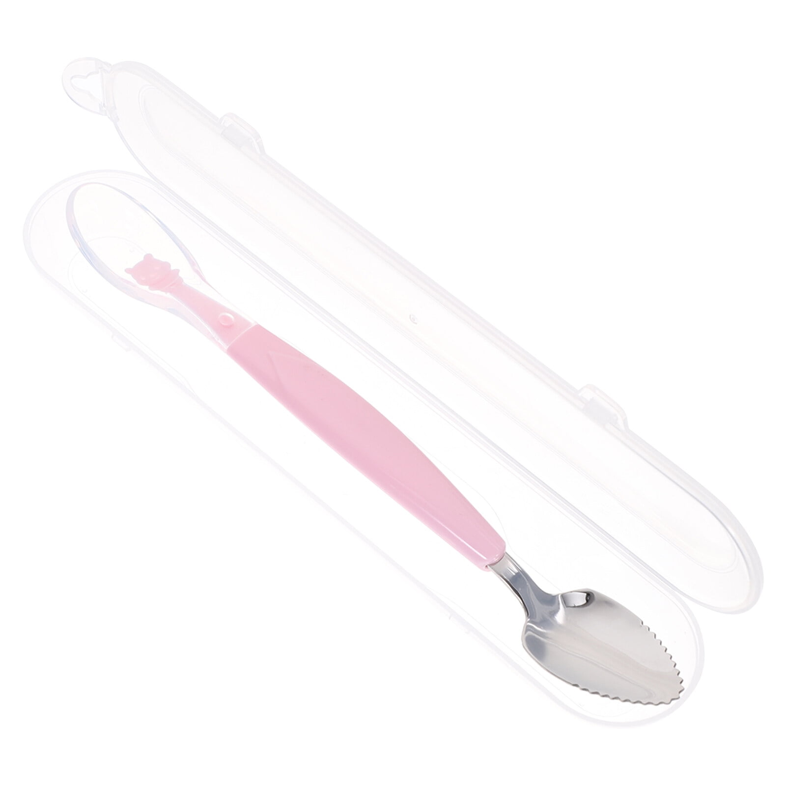 LITINKIMI Baby Spoon Stainless Scraping Spoon Pink 1 Set 7.5X1X1In ...