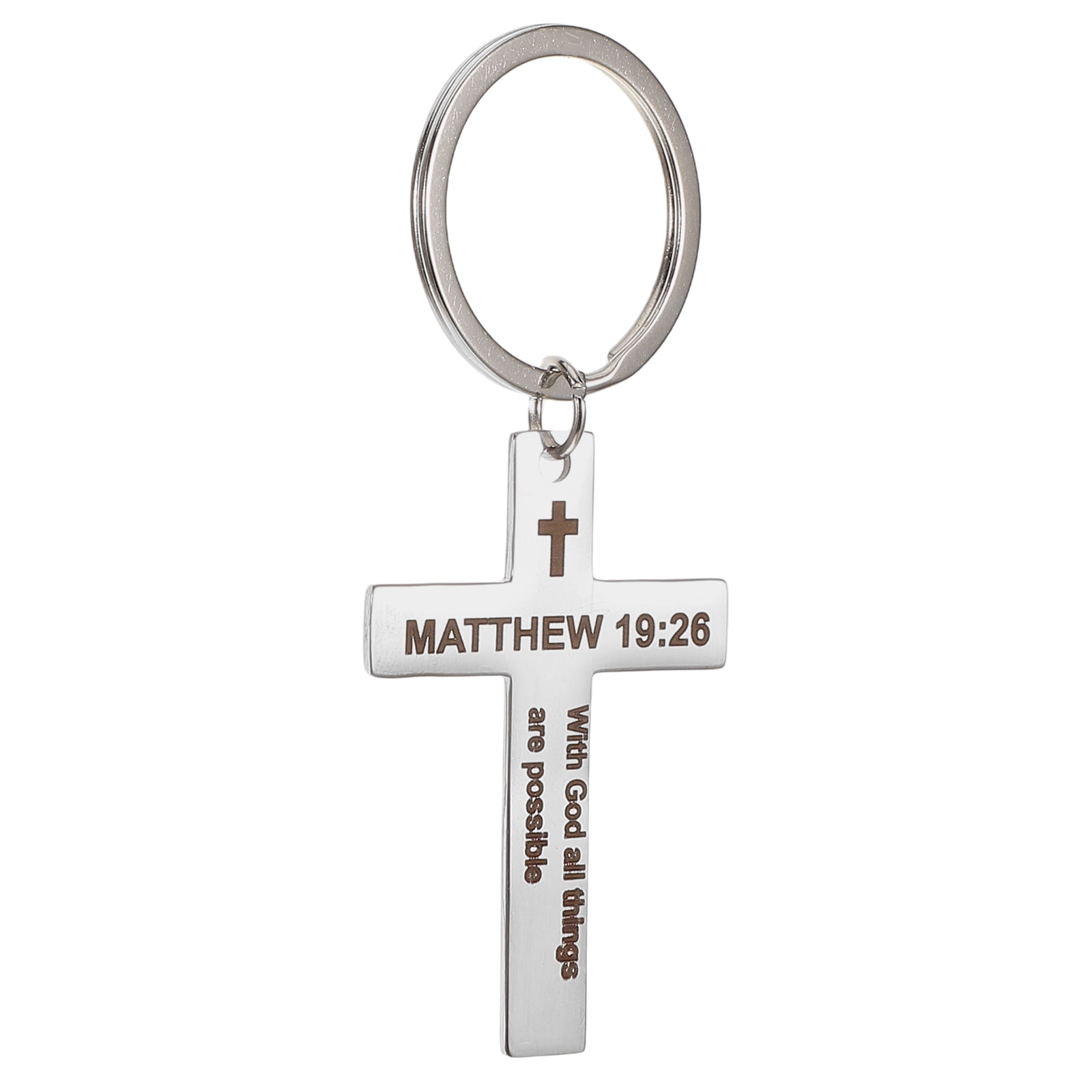 WHAMVOX Stainless Steel Keychain Cross Keyring Suitable For Friends ...