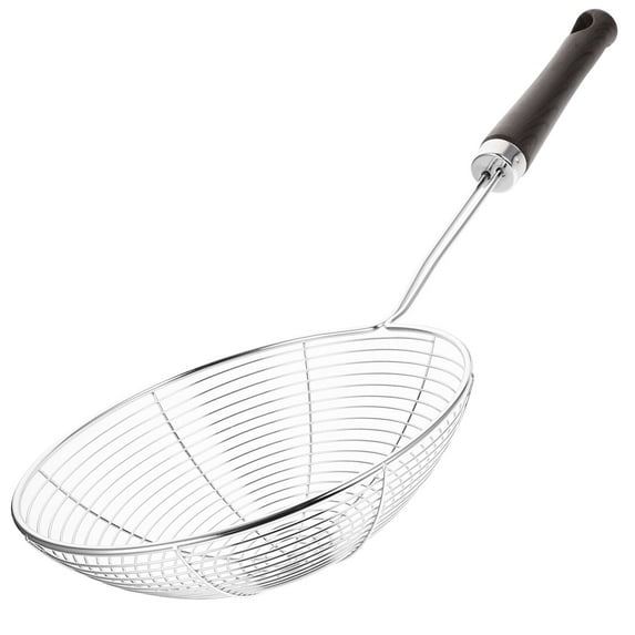 WHAMVOX Stainless Steel Mesh Colander with Wooden Handle for Kitchen ...