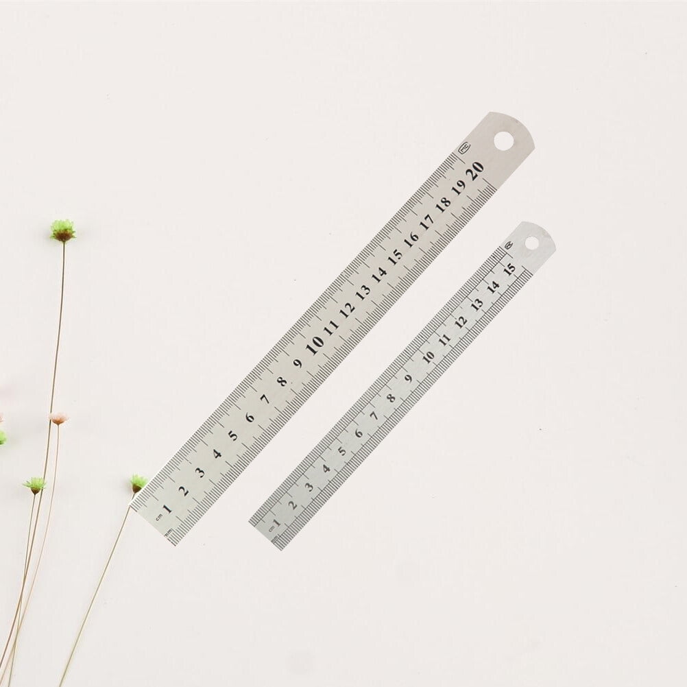 WHAMVOX Stainless Steel Ruler Set with Double Scale for Measurement 2 ...