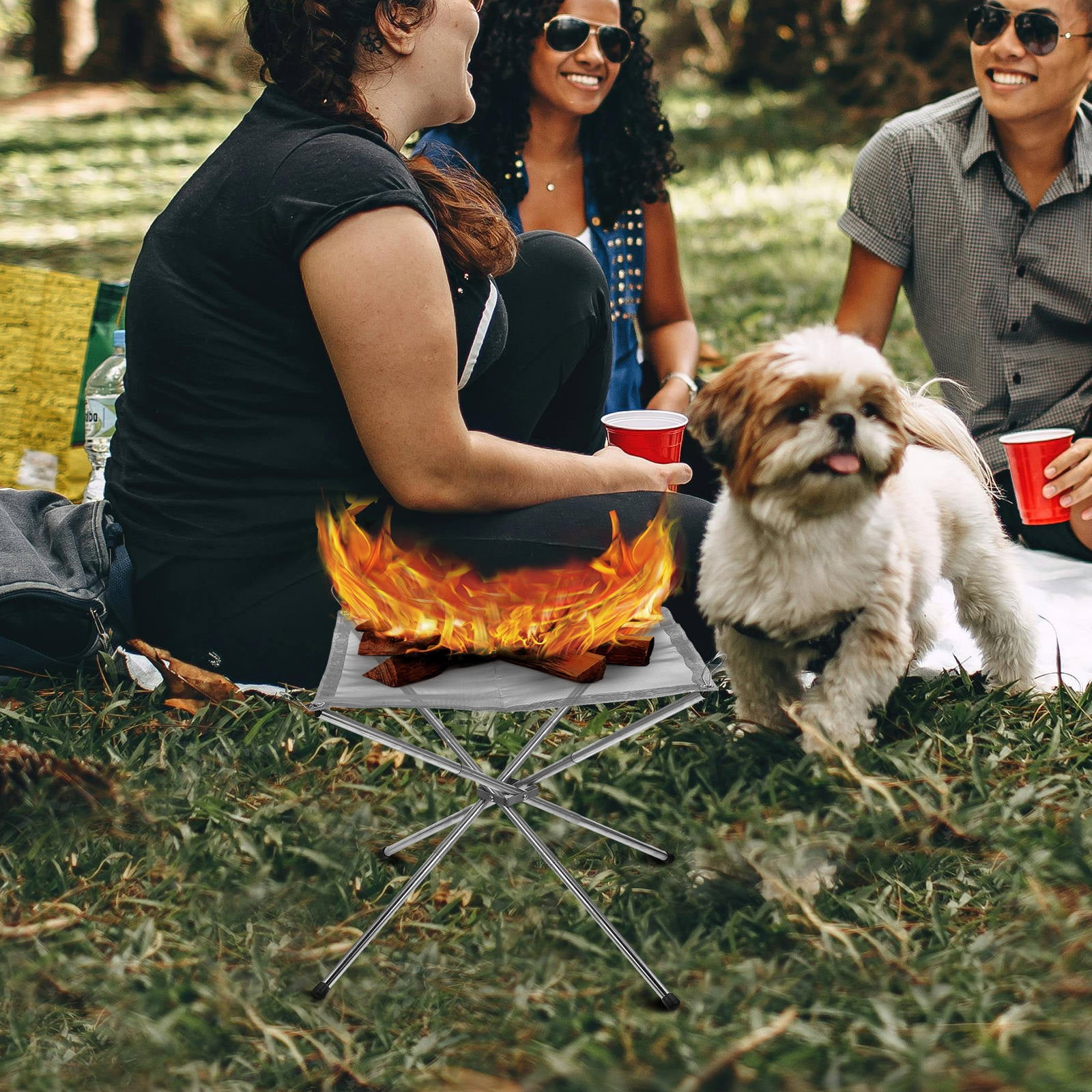 WHAMVOX Stainless Steel Stove Portable Bonfire Rack Camping Stove Fire ...