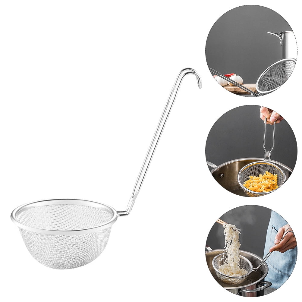 WHAMVOX Stainless Steel Strainer Spoon for Cooking with Fine Mesh and ...