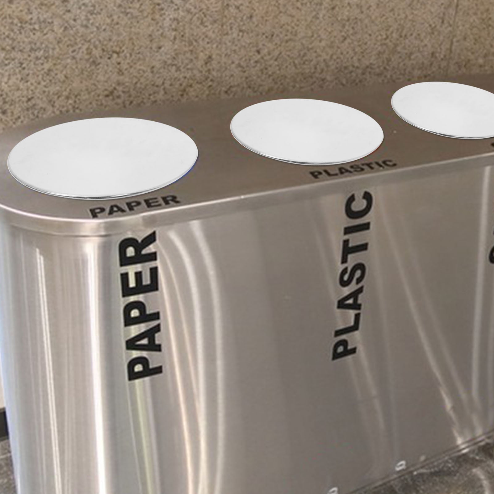 WHAMVOX Stainless Steel Trash Bin Swing Flap Lid Kitchen Can Silver ...