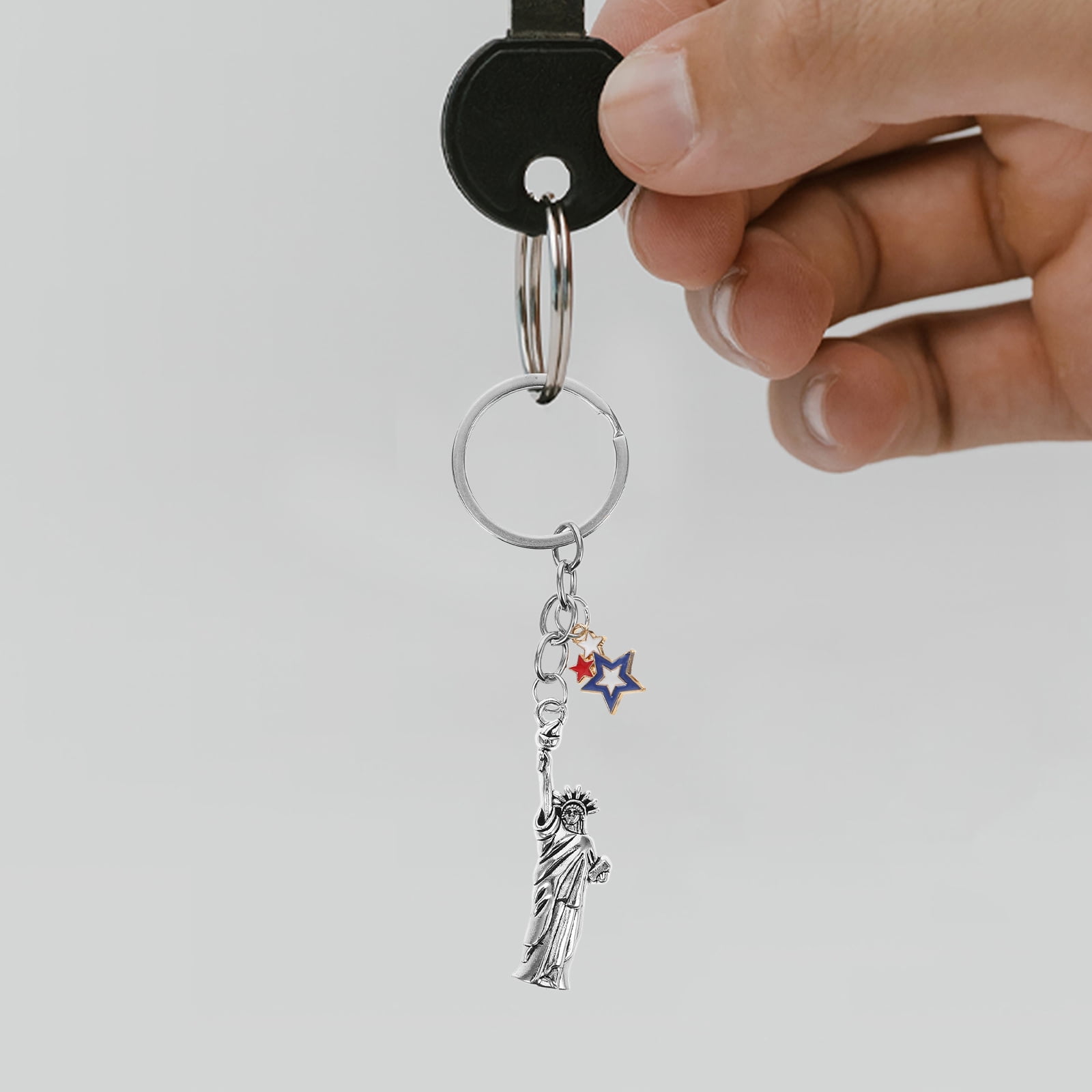 WHAMVOX Statue Of Liberty And American Flag Keychain Key Chain Hanging ...