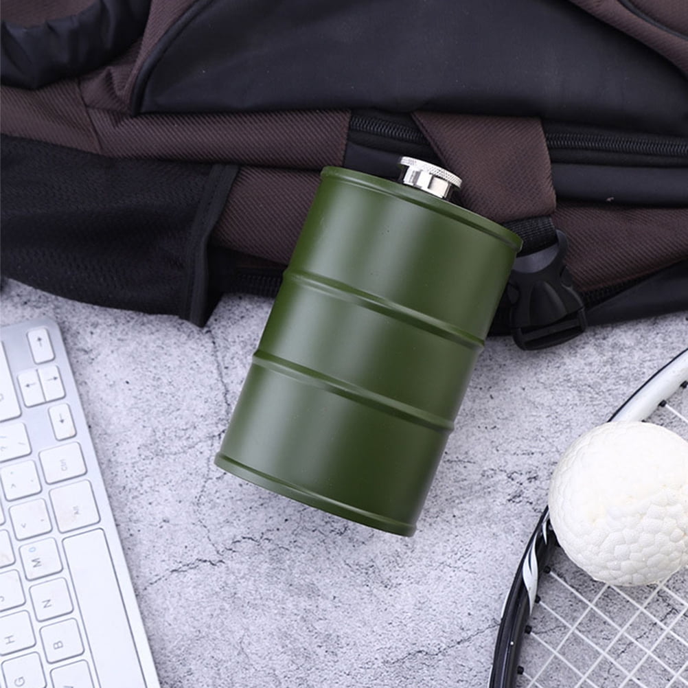 WHAMVOX Steel Drum Container Flask Gasoline Barrel Wine Jug Compact ...