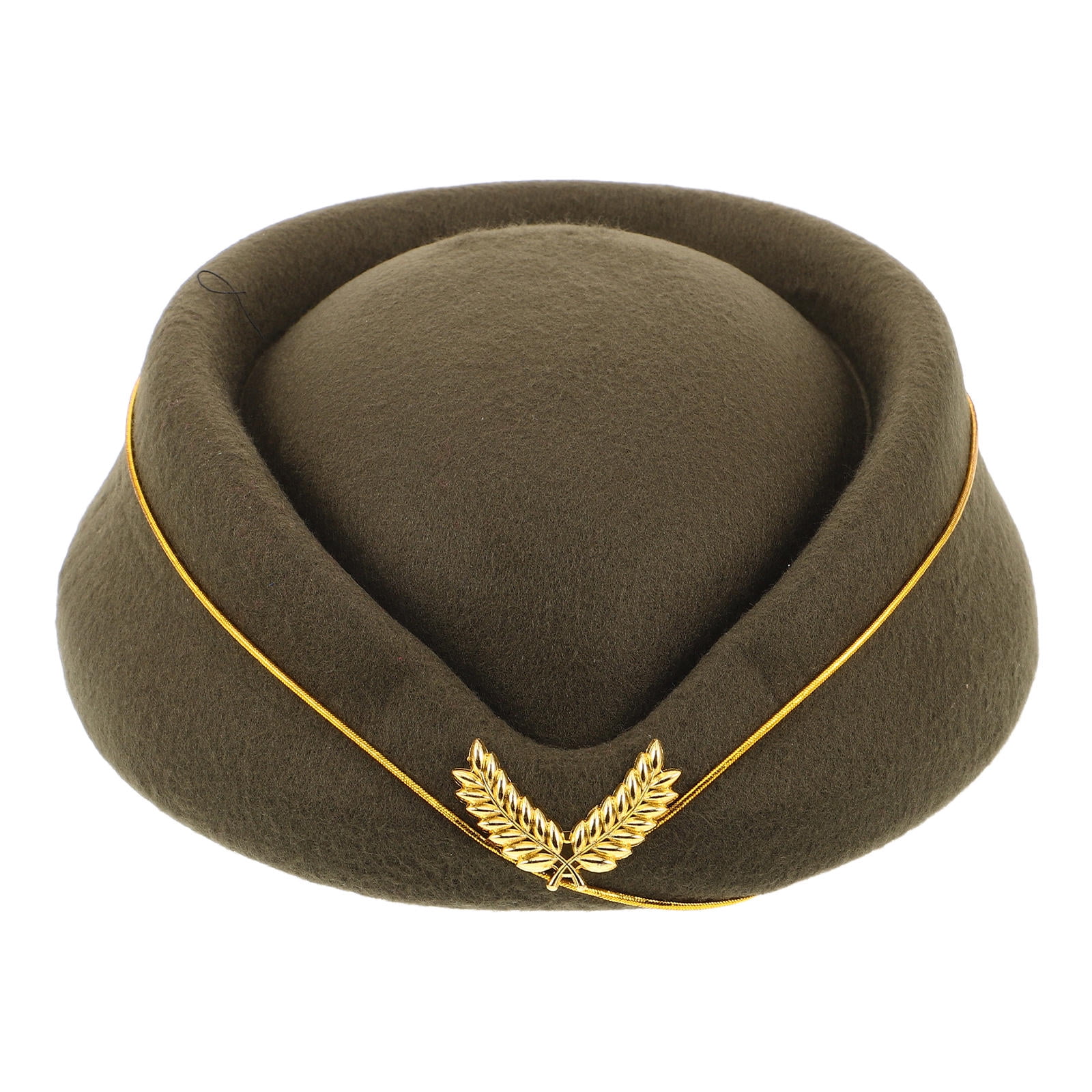 WHAMVOX Stewardess Beret Caps Flight Attendant Hats Woman Olive Green ...