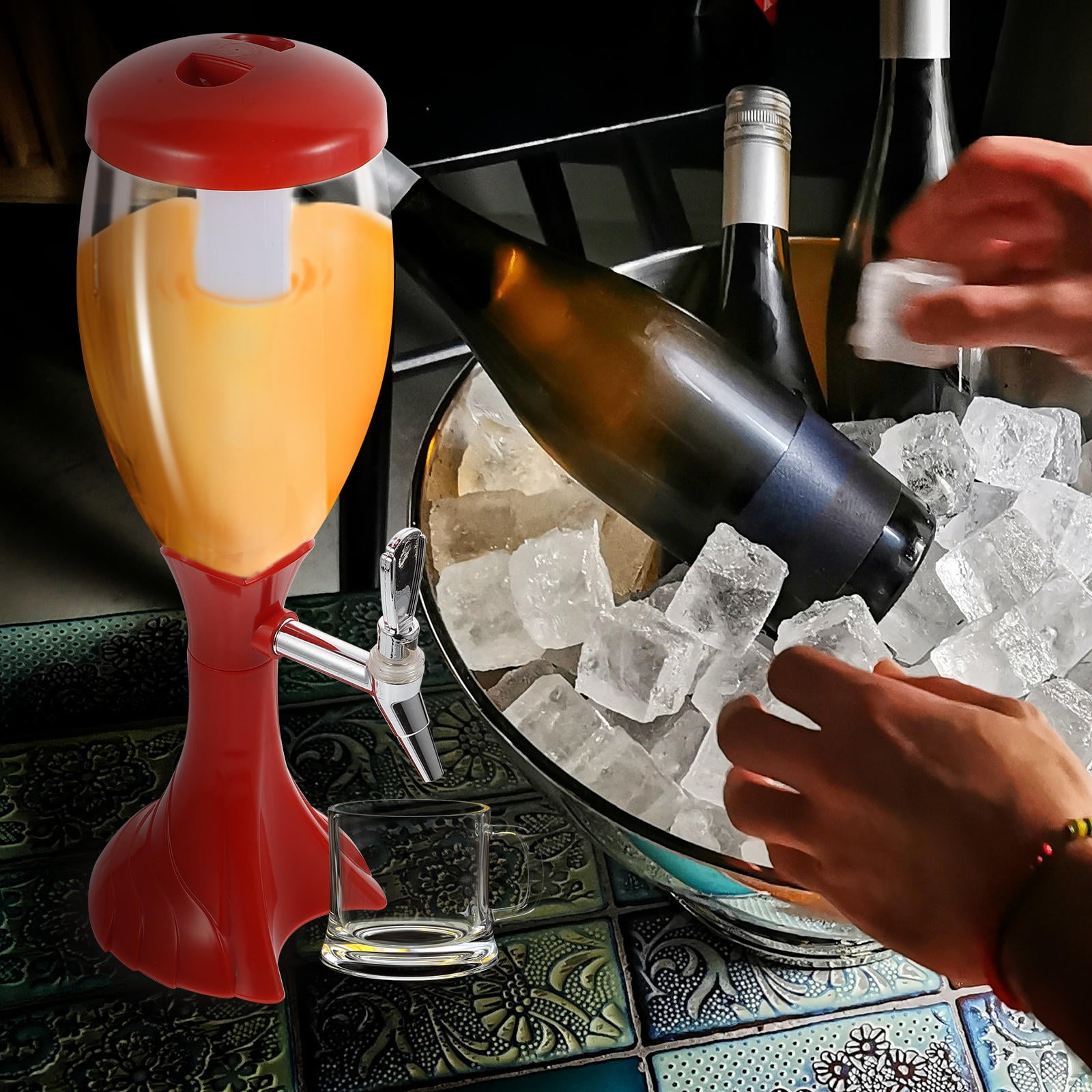 WHAMVOX Summer Juice Dispenser for Bar Beverage with Stand Foam ...