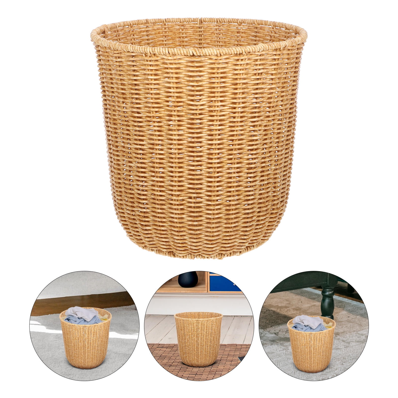WHAMVOX Sundries Basket Woven Storage Snack Weaving Wicker Baby Orange ...