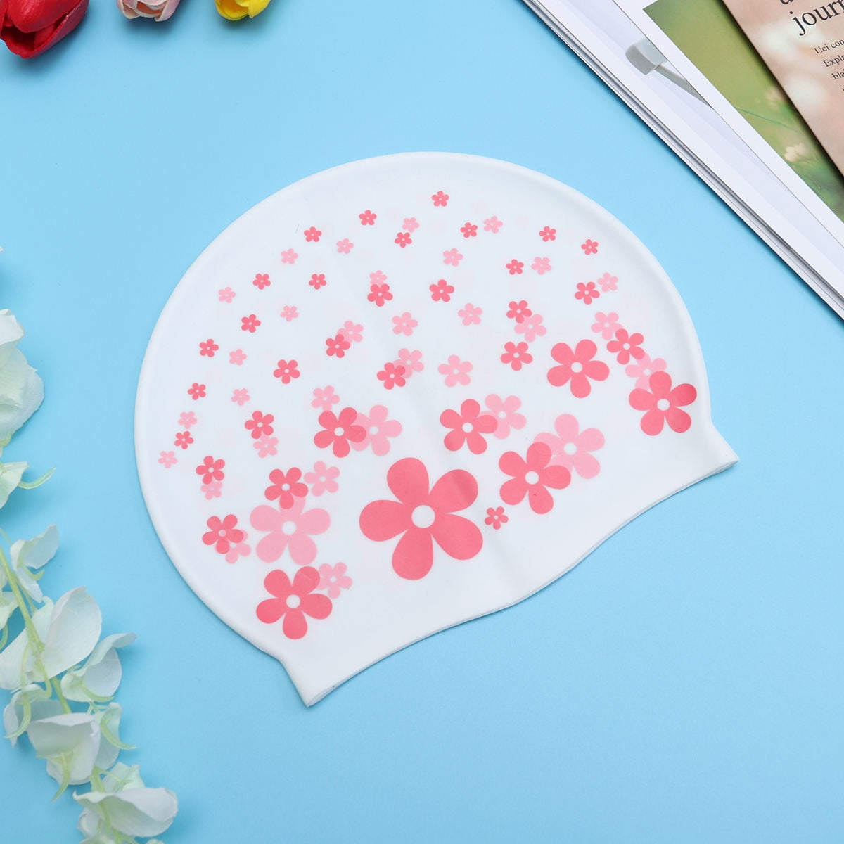 WHAMVOX Swim Cap for Braids Kids Swim Caps for Braids Flower Design ...