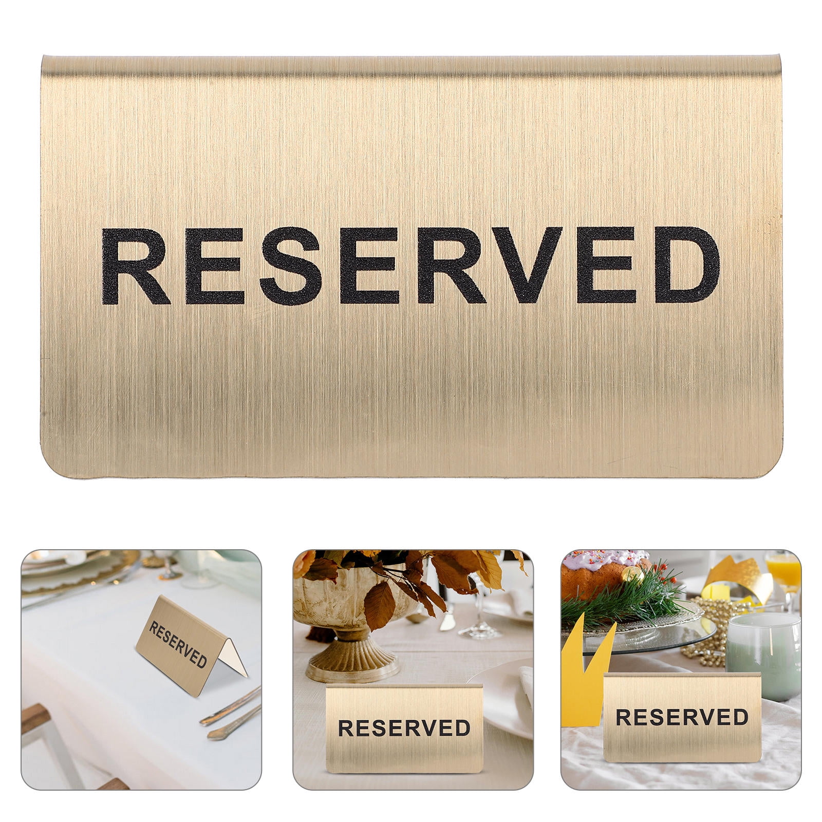 WHAMVOX Table Signs for Events Small Gold Double Office Banquet Golden ...