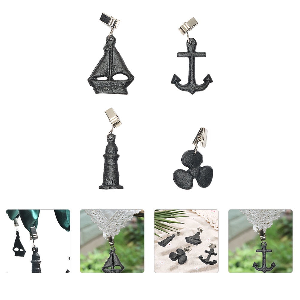 WHAMVOX Tablecloth Pendant Clips 1 Set Dark Brown Iron for Restaurants ...
