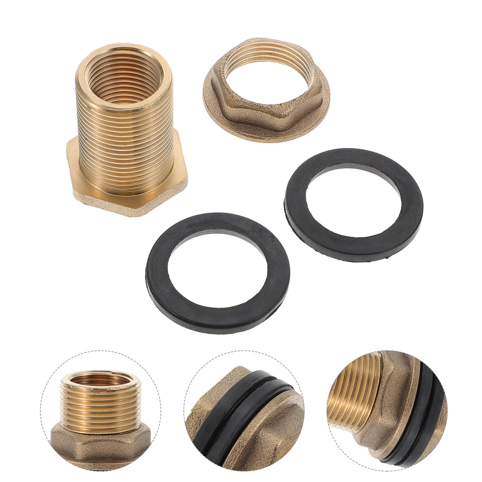 WHAMVOX Tank Connector 1 Bulkhead Fitting Threaded Hose Pipe Hosepipe ...