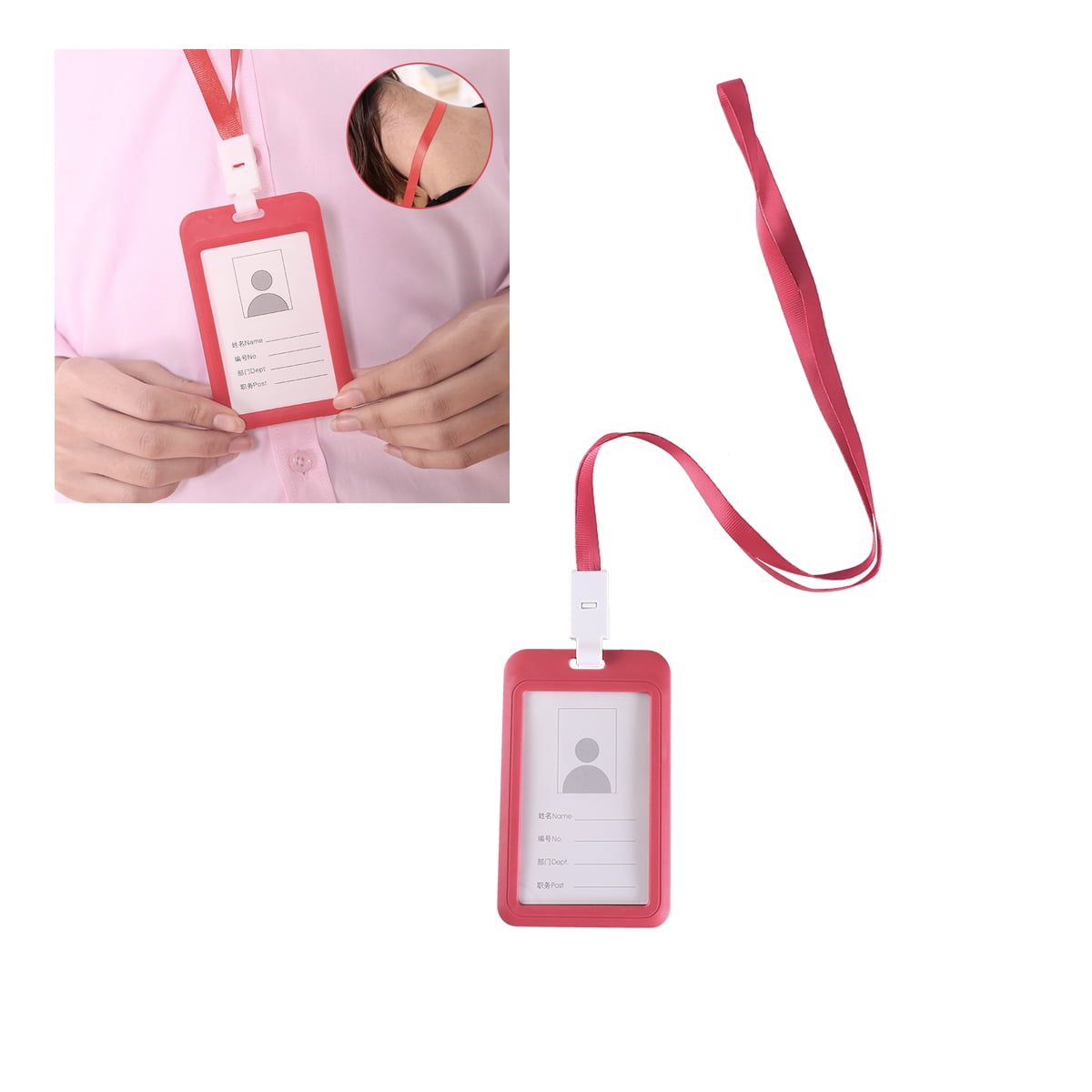 WHAMVOX Teacher Id Badge Holder with Lanyard Hanging Rope Staff ...