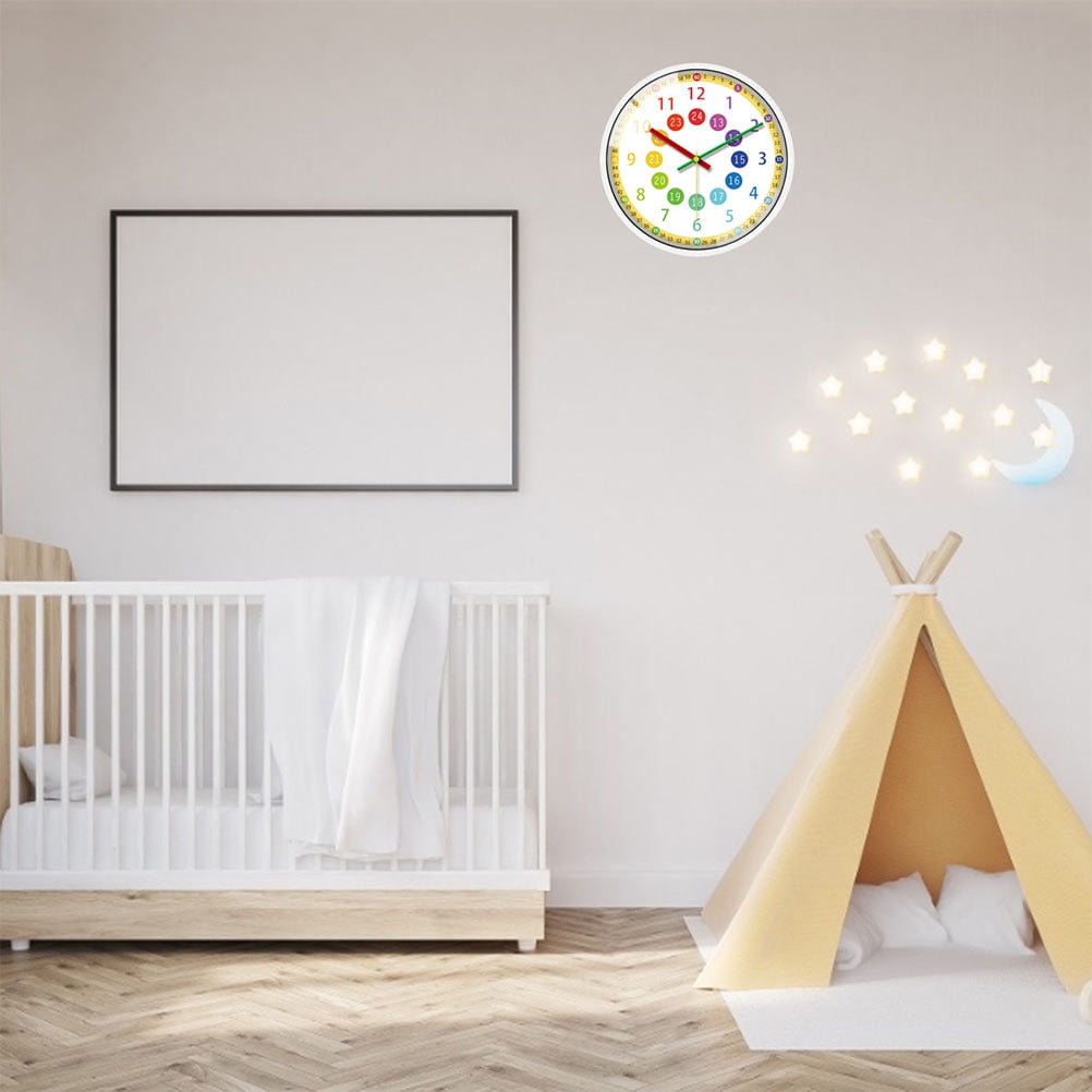 WHAMVOX Teaching Time Clock for Kids Wall Clocks Colorful Child White ...