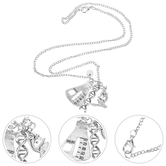 WHAMVOX Themed Necklace Lab Equipment Jewelry DNA Structure Pendant ...