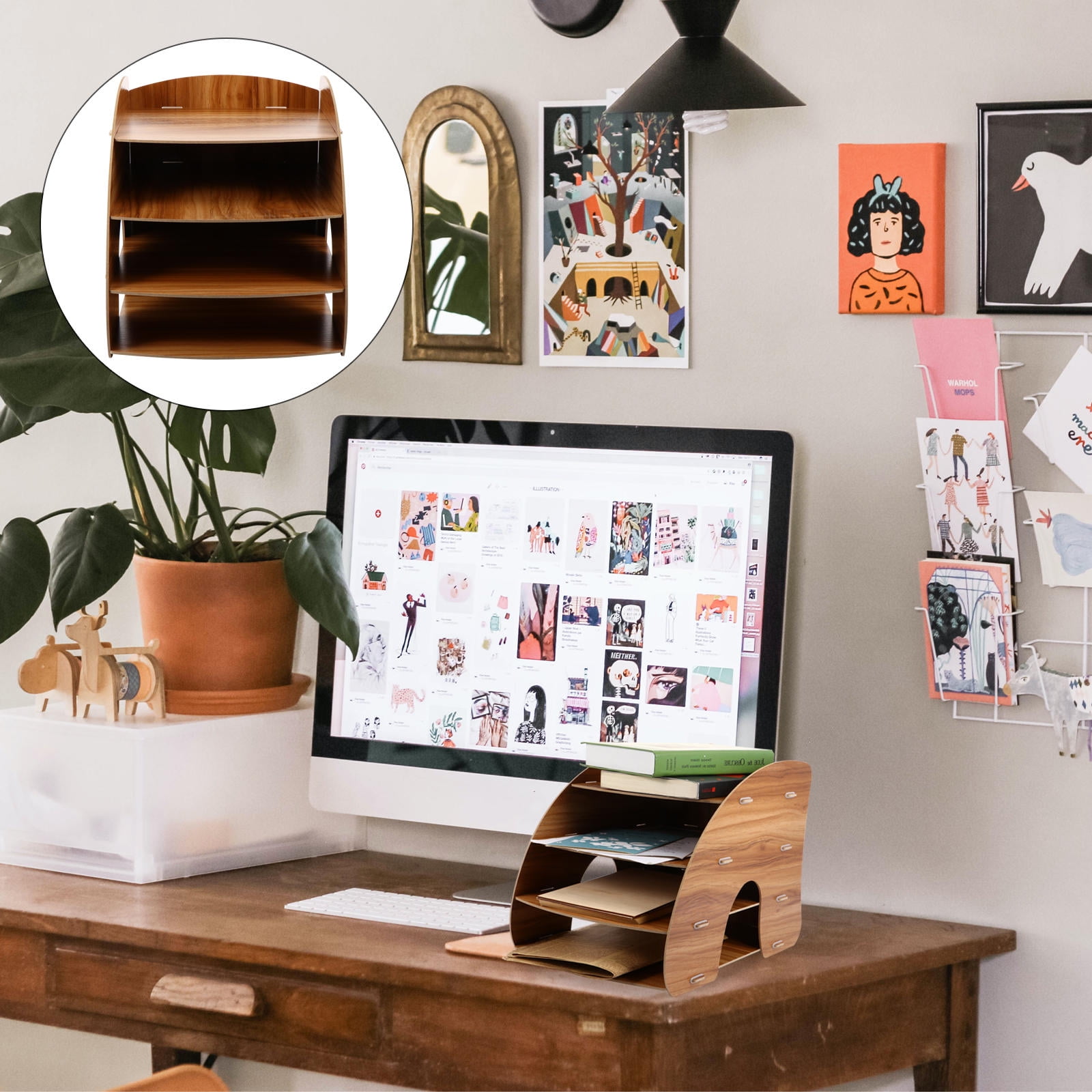 WHAMVOX Tidy Document Desk Organizers Storage Desktop Shelf File Shelf ...
