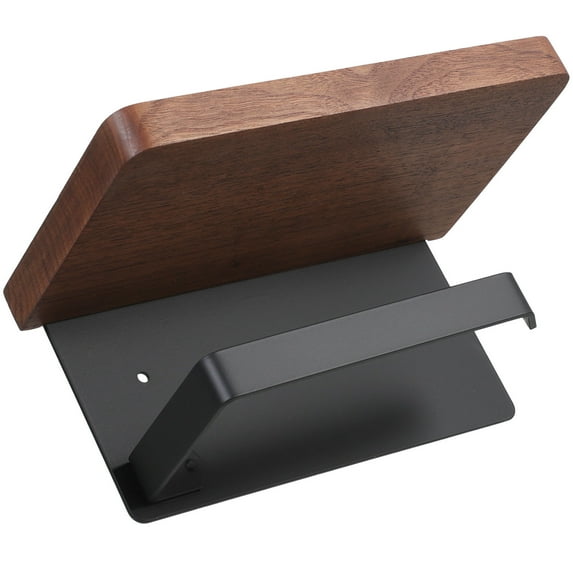 WHAMVOX Solid Wood Toilet Paper Holder Stand with Storage Shelf ...
