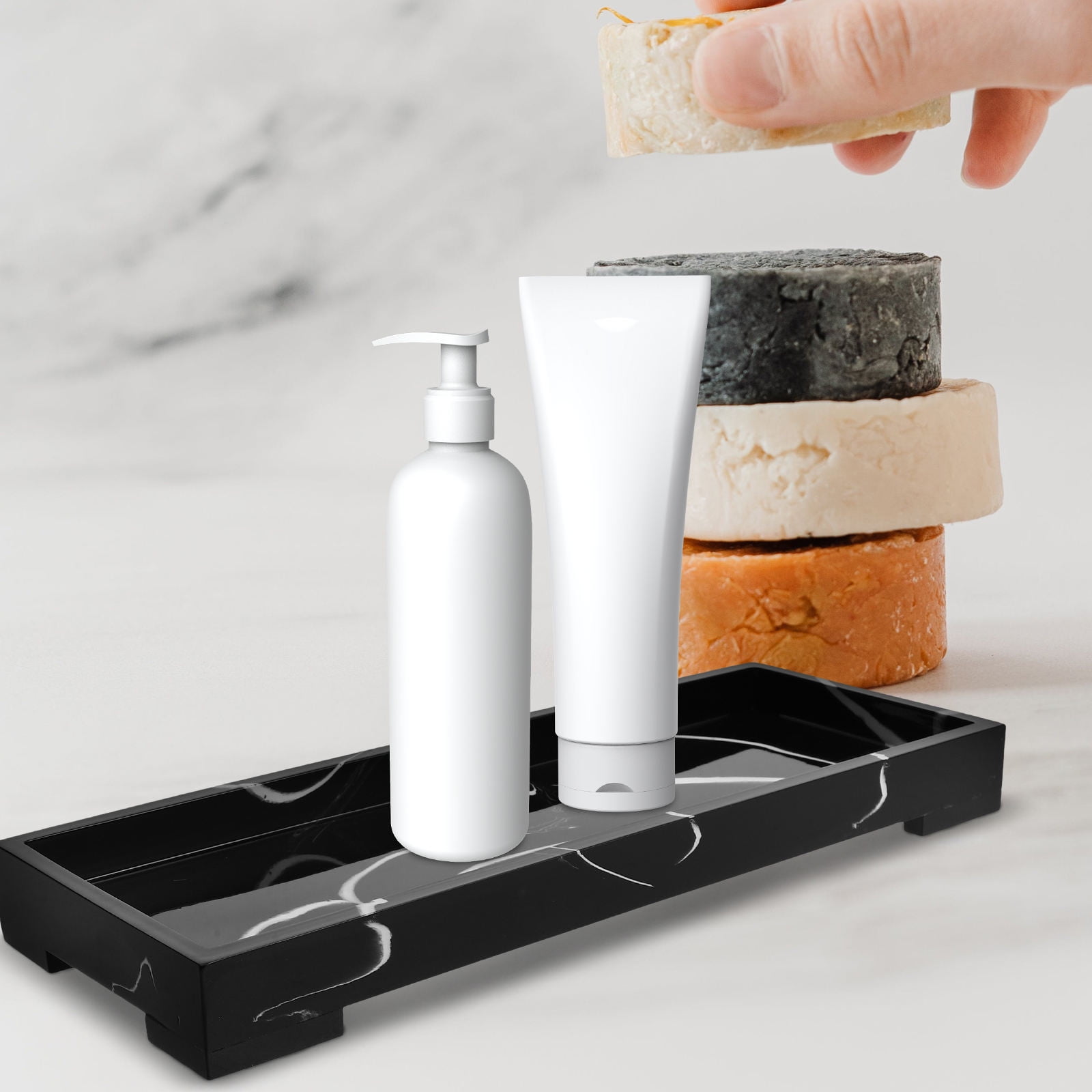 WHAMVOX Toilet Tank Organizer Kitchen Sink Organizer Marble Style ...