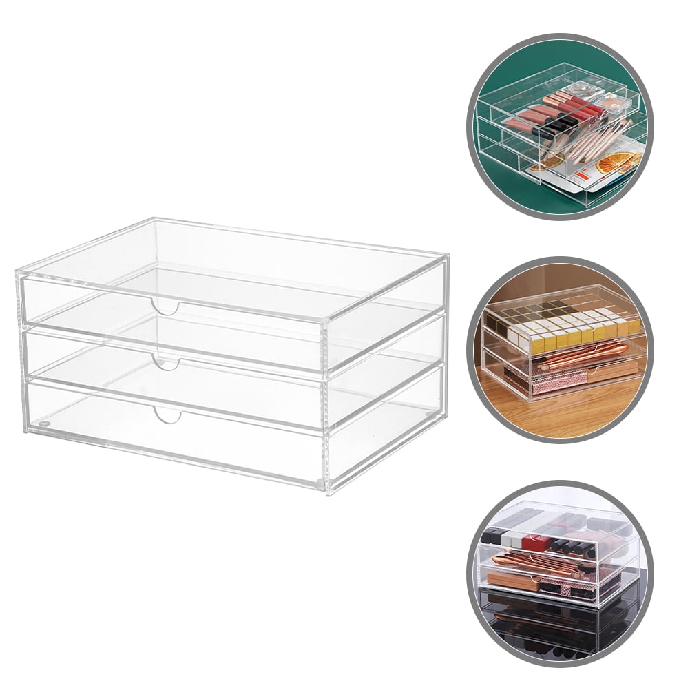 WHAMVOX Transparent Acrylic Desktop Organizer with Drawers for Storage ...