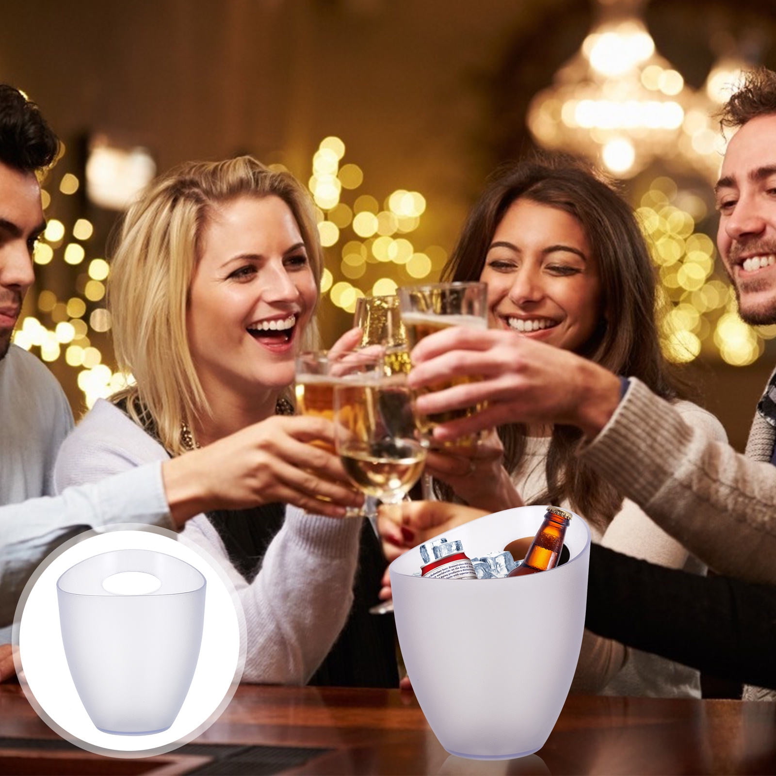 WHAMVOX Transparent Elegant Modern Ingot Beer Bucket for Storage Made ...