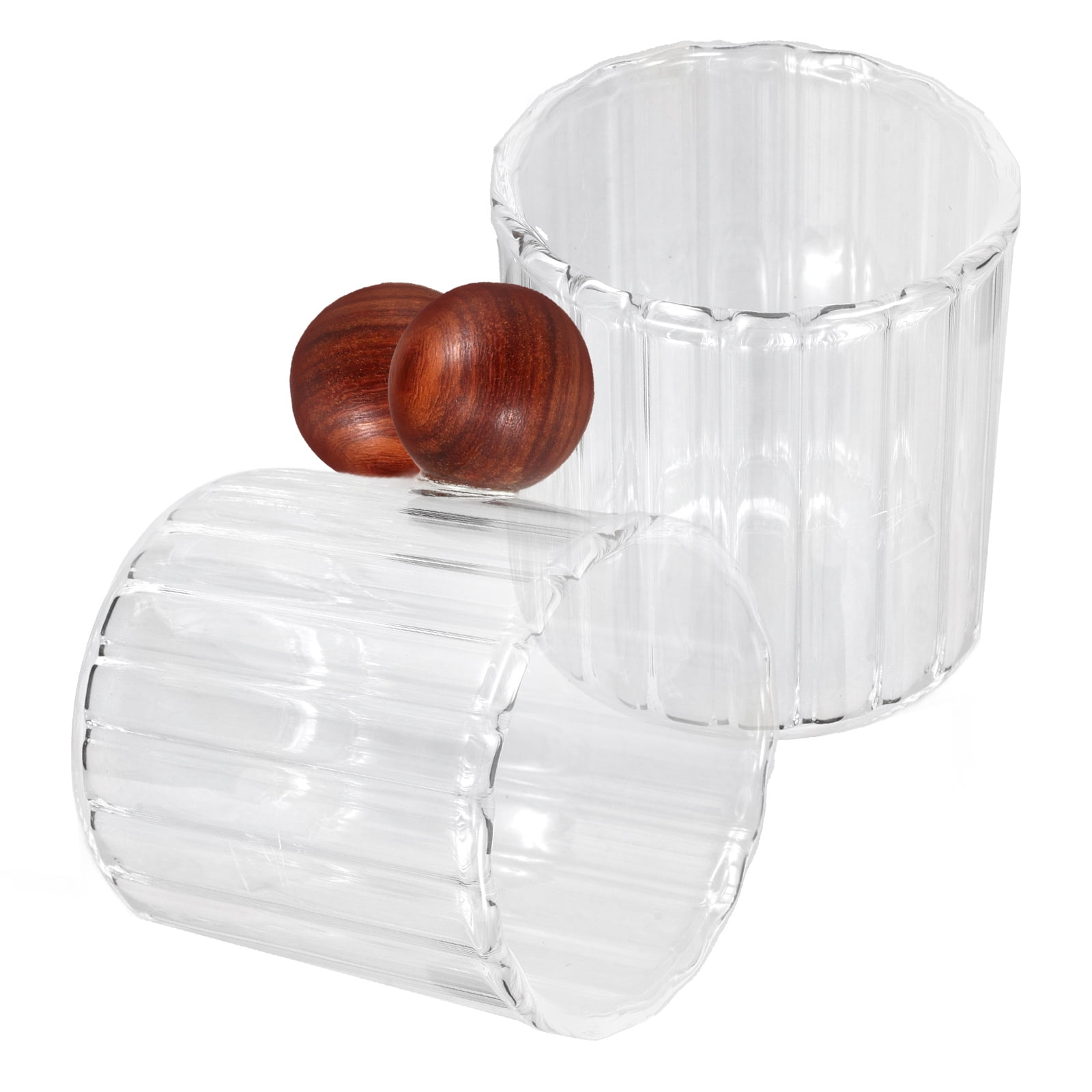 WHAMVOX Transparent Glass Coffee Measuring Cup with Wooden Handle for ...