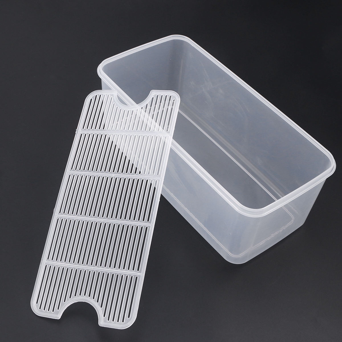 WHAMVOX Transparent PP Crisper for Kitchen Storage with Drainer Piece ...