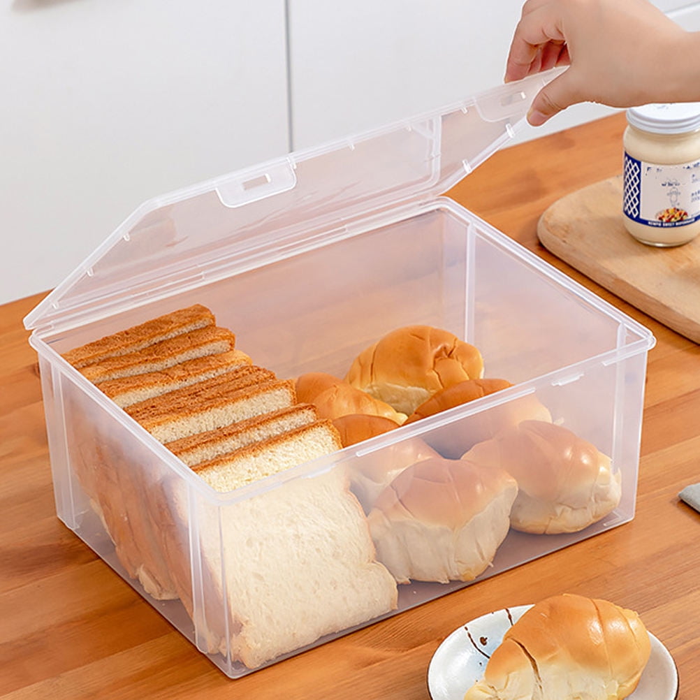 WHAMVOX Transparent Plastic Bread Dispenser Container for Storage in ...
