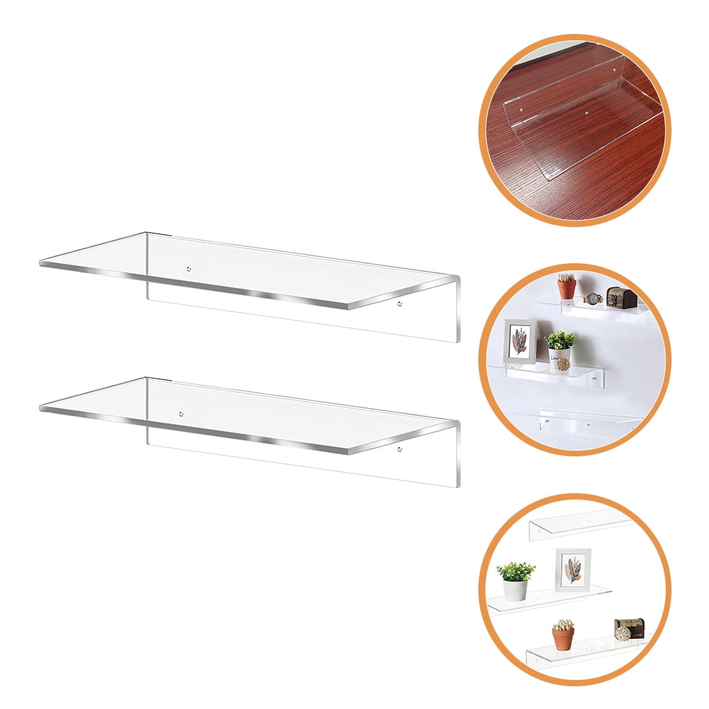 WHAMVOX Transparent Plastic Floating Shelves for Home Use Wall Mounted ...