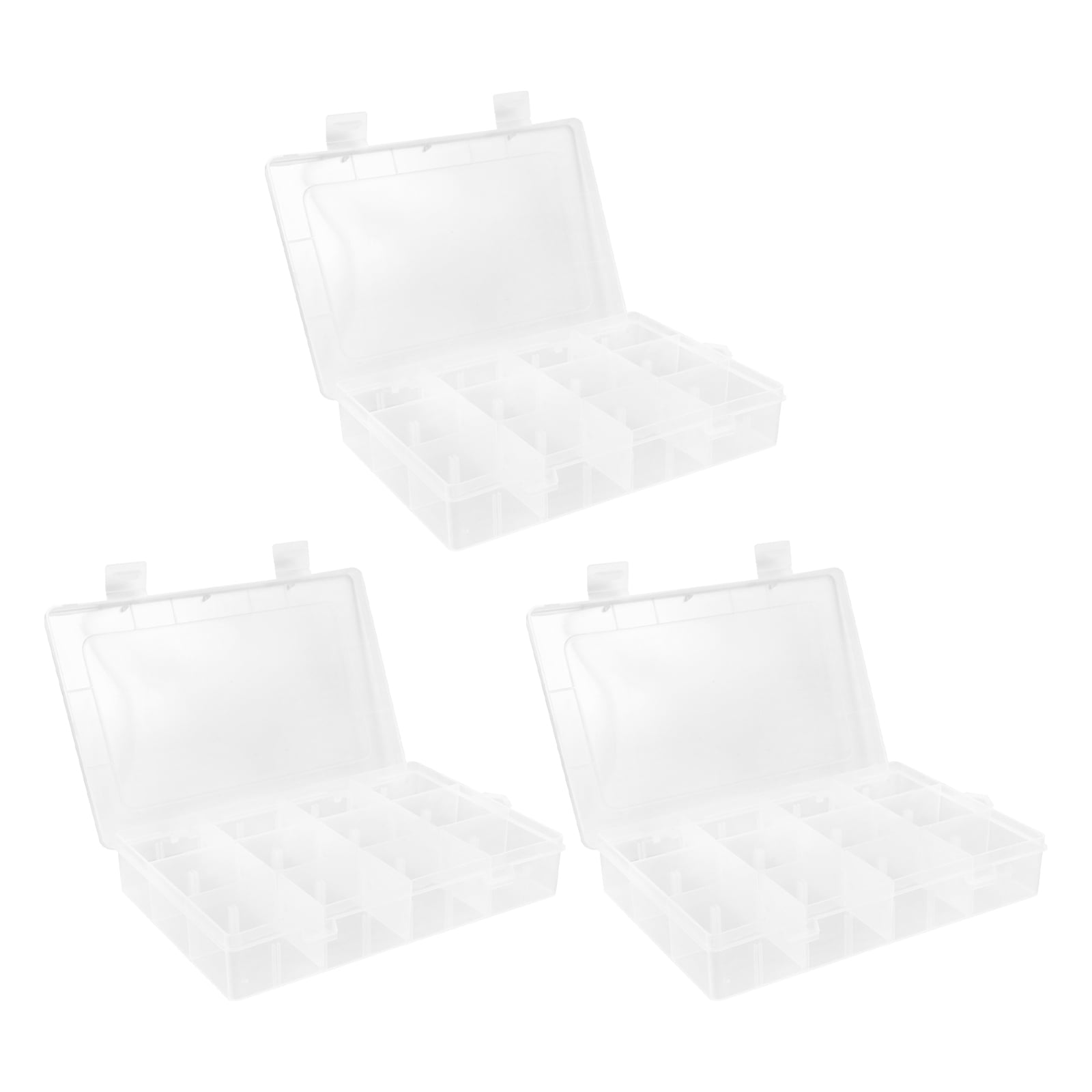 WHAMVOX Transparent Plastic Storage Box with 12 Compartments for Small ...