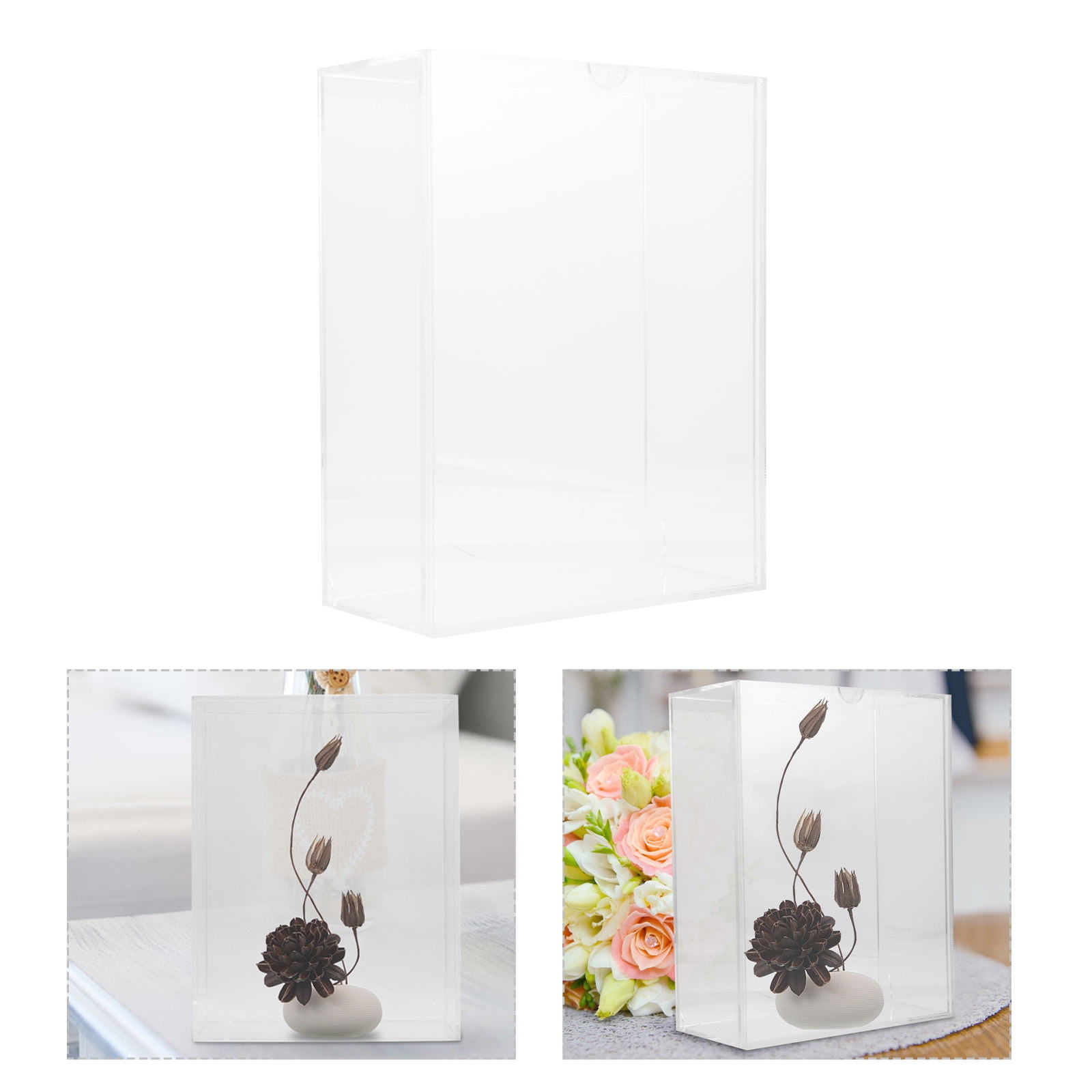 COMPUKAS Clear Shadow Box Display Case Acrylic Photo Frame Transparent ...