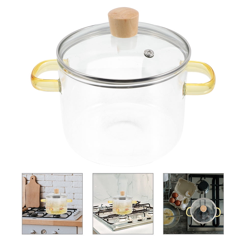WHAMVOX Transparent Stock Pot with Lid Double Ear Stew Baby - Walmart.com