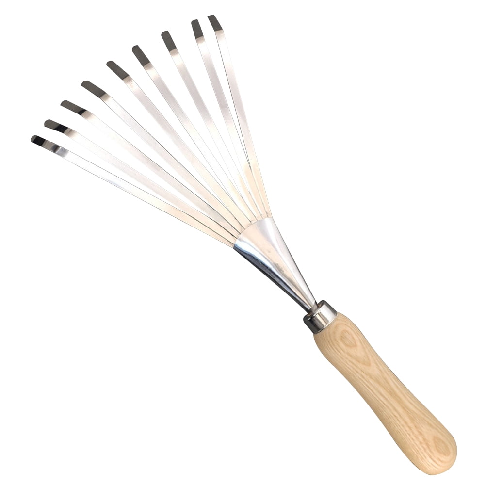 WHAMVOX True Gardening Stainless Steel Grass Rake Fallen Leaves Sweeper ...