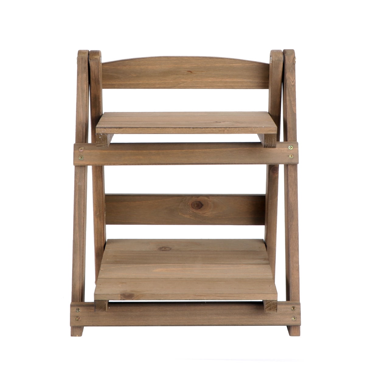 WHAMVOX Two Layer Storage Rack Folding Retro Wood Shelf Simple ...