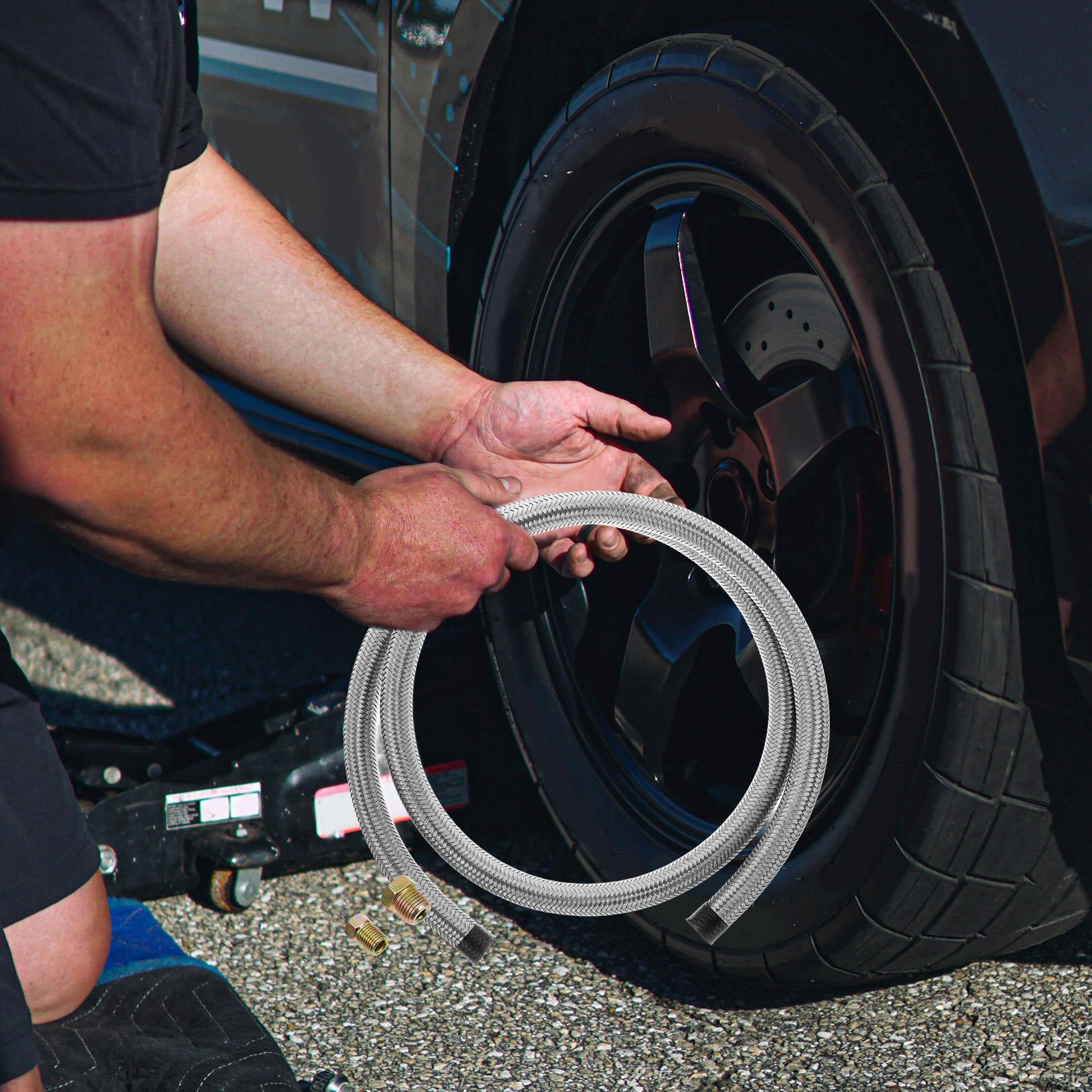 WHAMVOX Universal An6 Fuel Line Hose 1Pcs Stainless Steel Braided ...