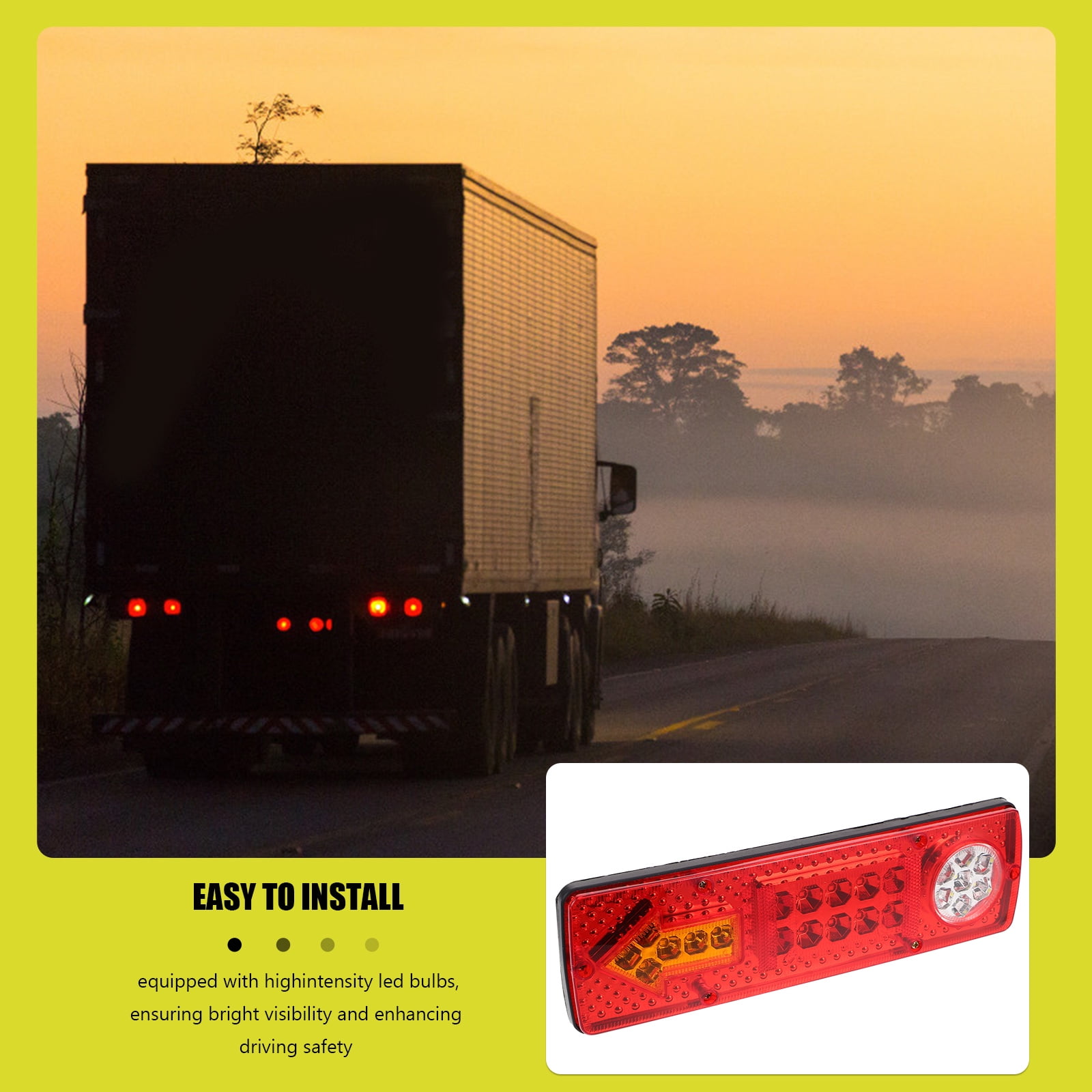 WHAMVOX Universal LED Trailer Tail Lights Waterproof Turn Signal Brake ...