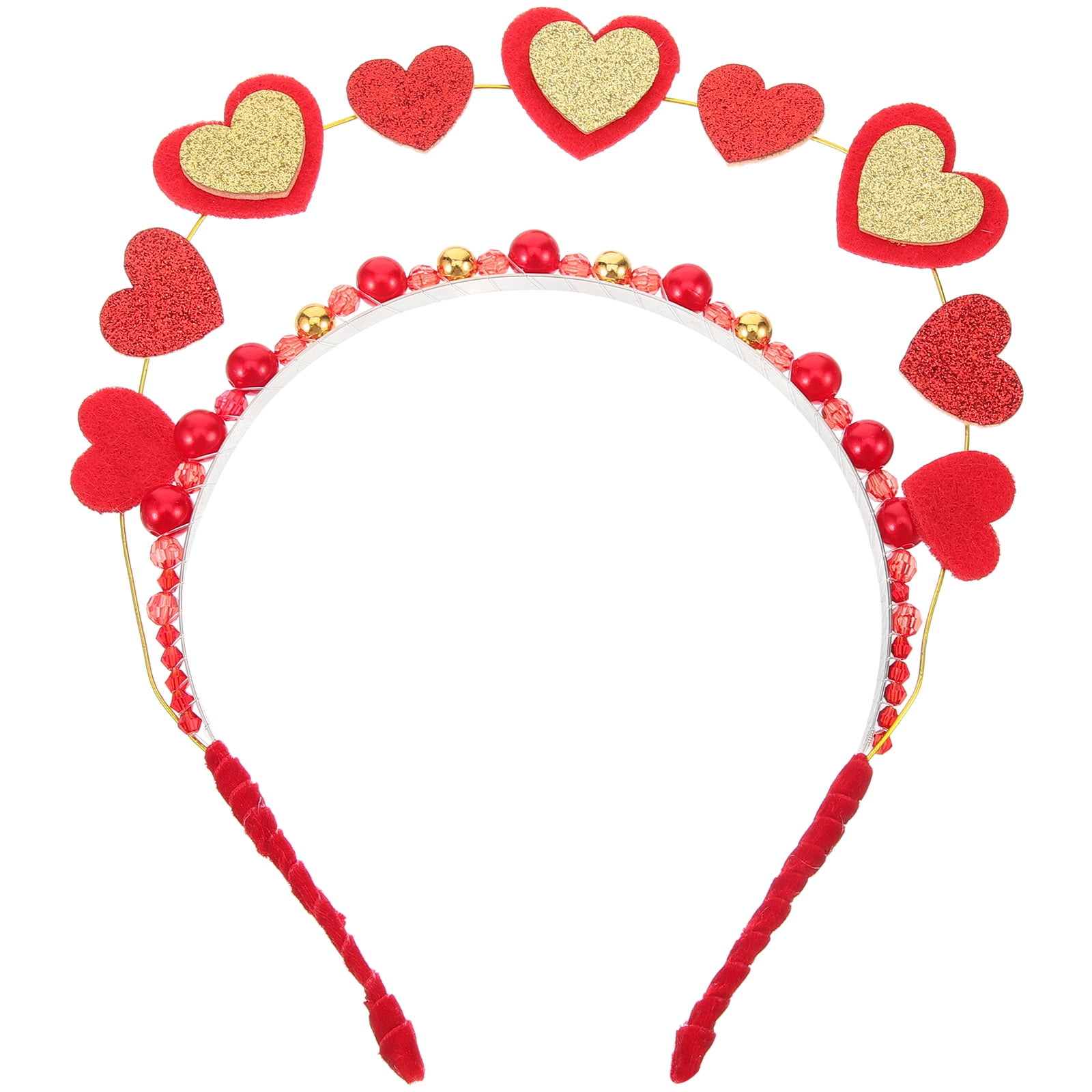 WHAMVOX Valentine's Day Heart Hair Hoop Love Headband Glitter Heart ...